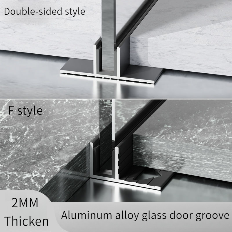 Aluminum alloy F-type glass card slot shower room Bathroom embedded ...