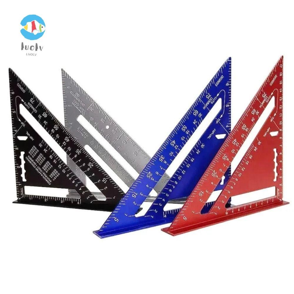 LUOLUVO 7Inch Triangle Ruler, Inch Metric Angle Ruler Protractor Square ...