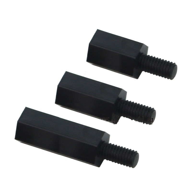 M3 black hexagonal nylon column single head isolation column plastic ...