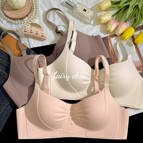 Seamless one-piece bra Thin Bra small breast push up bra Anti-sagging ...