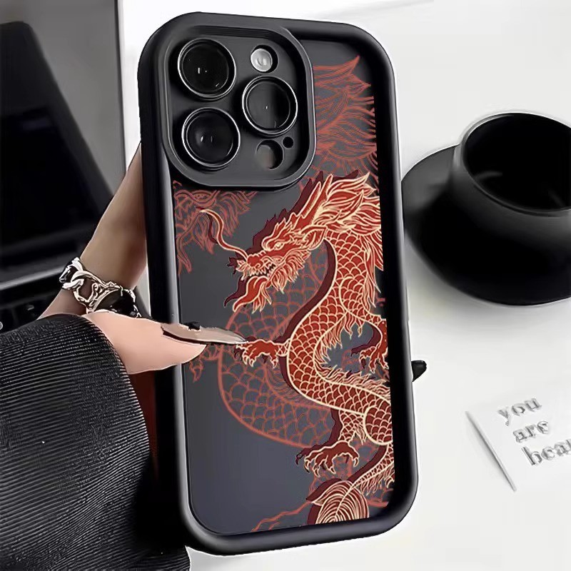 Ang Red Dragon phone case ay angkop para sa Samsung A54 5G A34 5G A14 ...