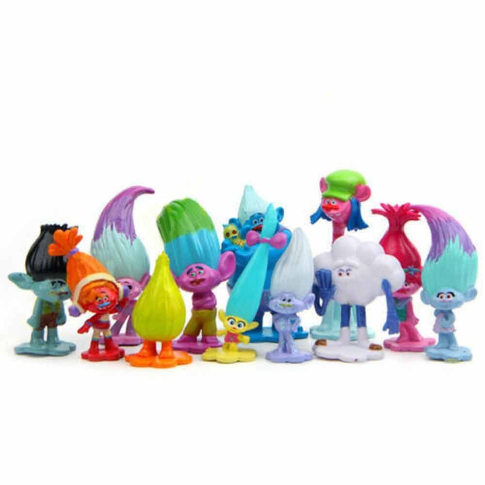 12Pcs/Set Dreamworks Trolls Action Figures Doll Playset Figurines Toy ...