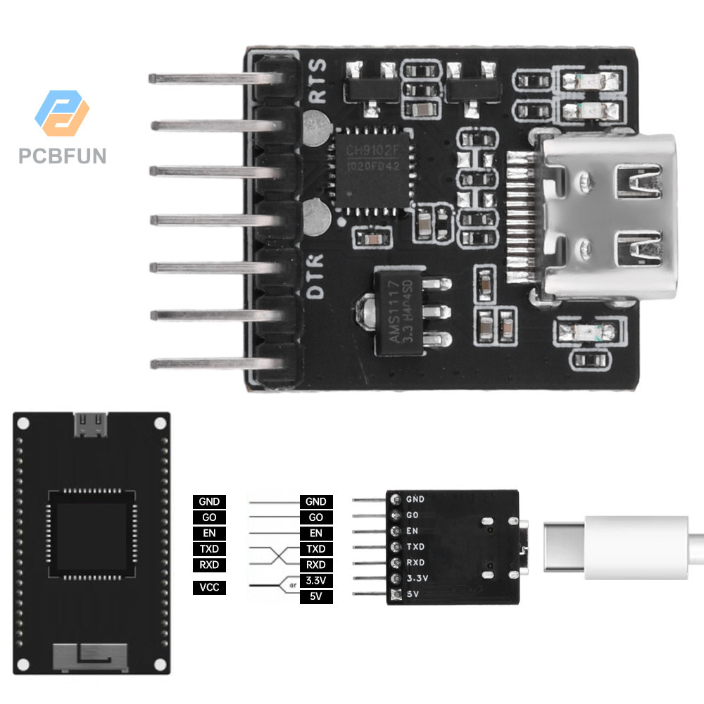 Pcbfun USB to UART/RS232/RS485 Serial Port Burning Downloader Module CH910F Driver Free For ...