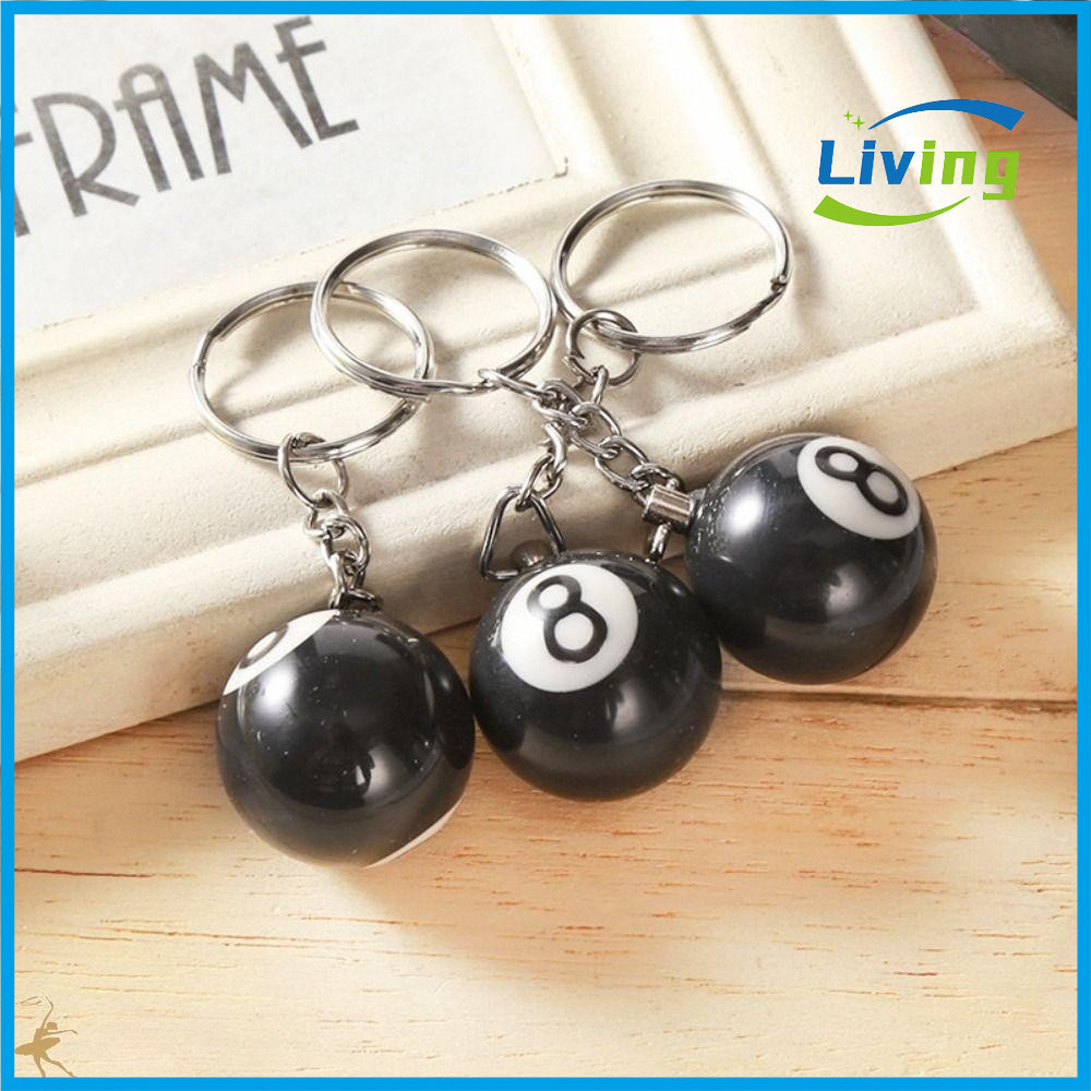 Billiards 8 Key Chain Gifts Bag Car Key Holder Luck Number Key Ring ...
