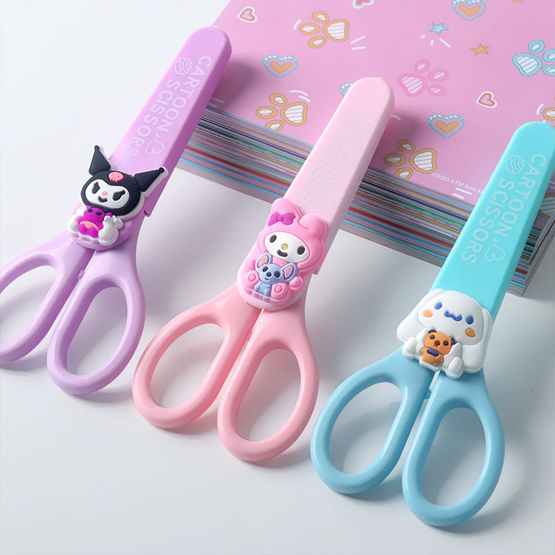 Kawaii Sanrio Safety Scissors with Cover Kuromi Hello Kitty My Melody ...