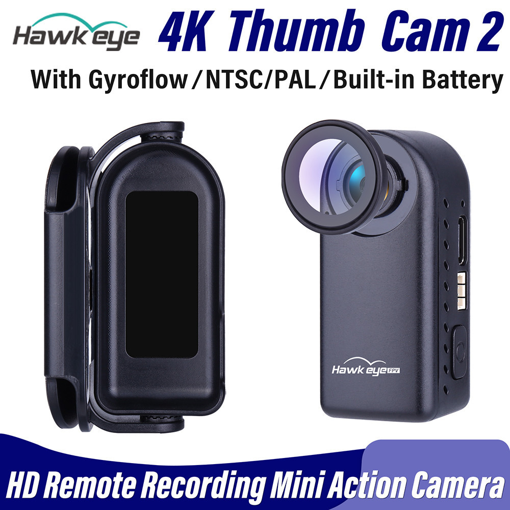 Hawk eye 4K Thumb Cam 2 FPV Camera HD 12MP NTSC/PAL FOV170 with ...
