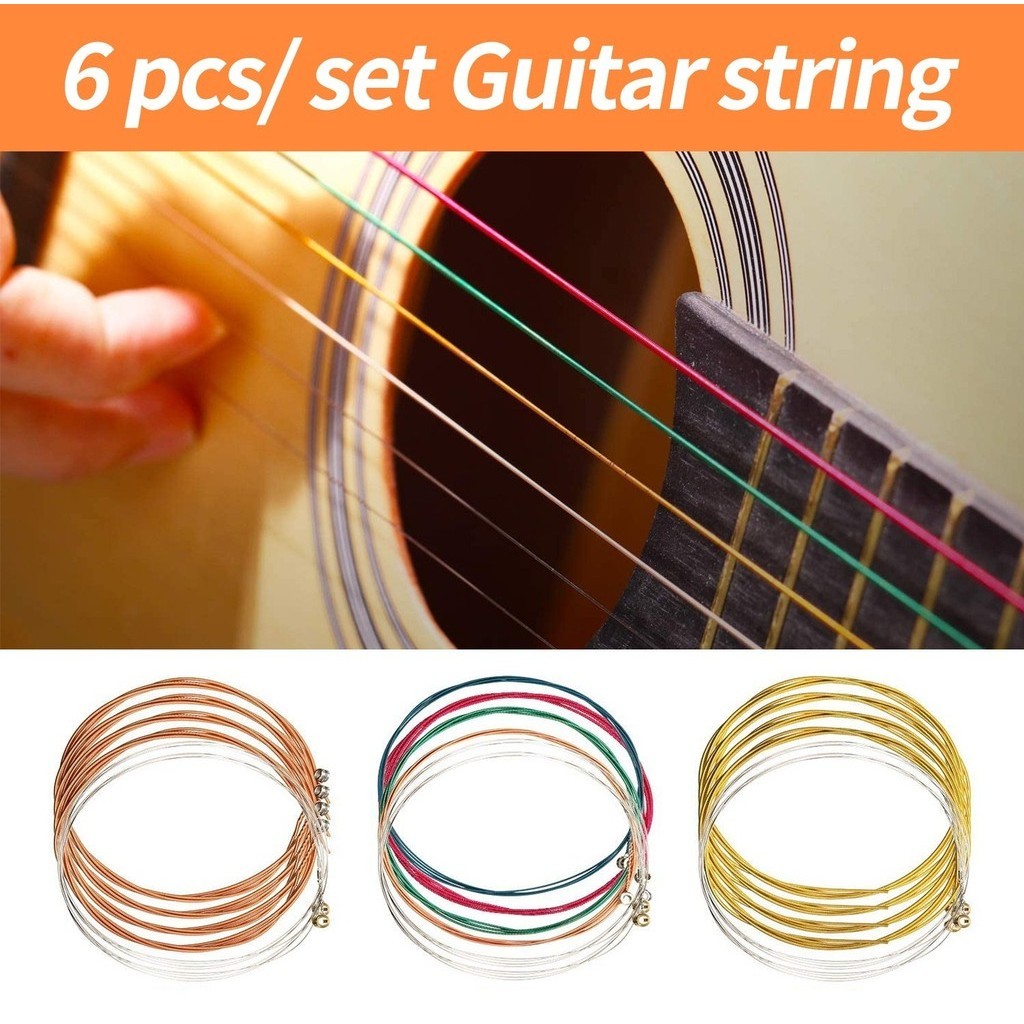 6Pcs/Set Acoustic Guitar String Set Phosphor Bronze Musical Instrument ...