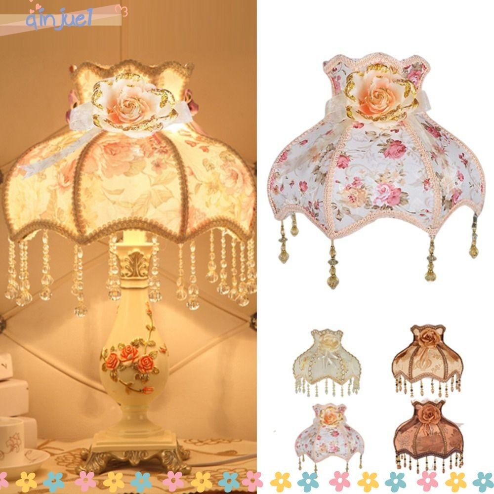 QINJUE1 Home Lampshade, Fringe Bead High-end Fabric Floor Lamp Cover ...