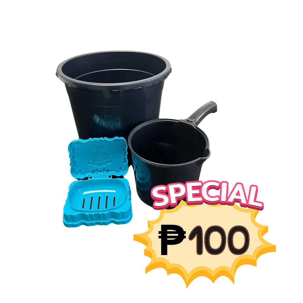New Bundle 100 pesos Pail, soap case and water dipper all set | Shopee ...
