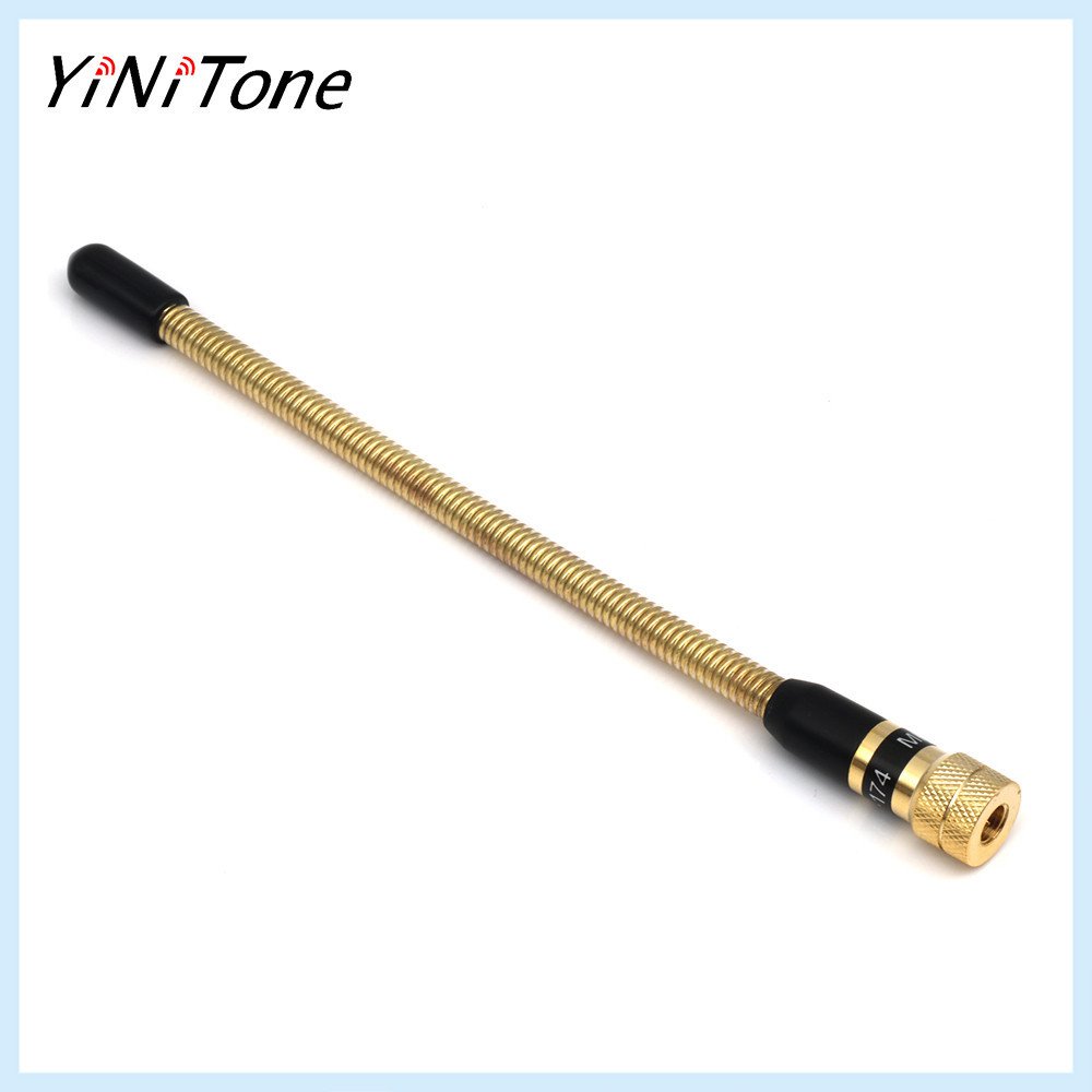 Metal Gold Spring Antenna SMA-Male VHF 136-174Mhz Handheld For Two Way Radio YAESU VX-3R/6R/7R ...