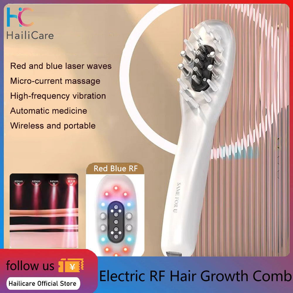 GG+Hailicare Electric RF Hair Growth Comb Scalp Massager LED Light EMS Microcurrent High ...