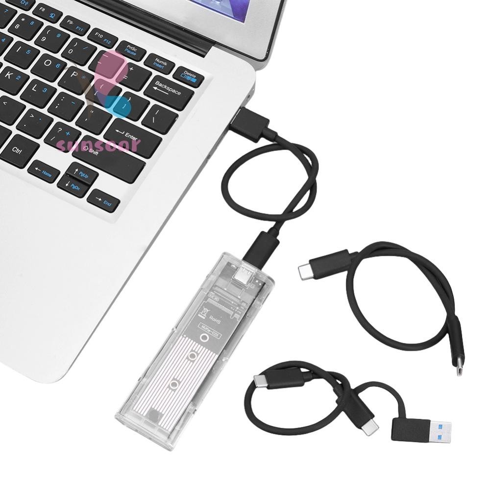M.2 PCI-e NVME Clear SSD Case 10Gbps USB3.1 Type C Hard Disk Case M Key B +M Key | Shopee ...