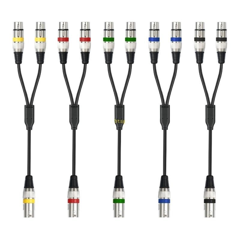 BT 3Pin Male to Double 3Pin Female Y Splitters Cable for Microphones ...