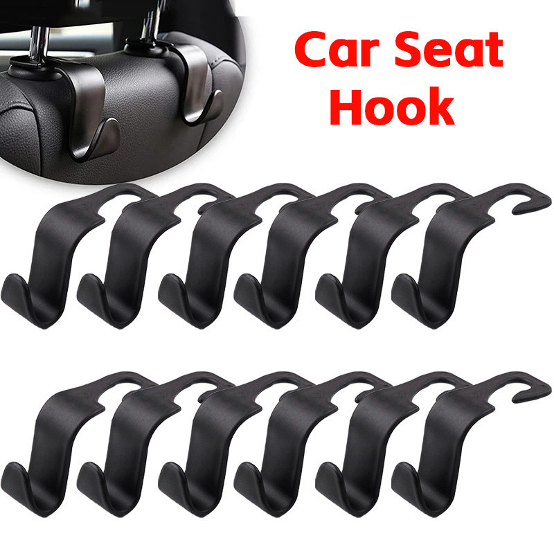 Universal Black Car Seat Back Hooks/Auto Storage Hangers for Handbag ...