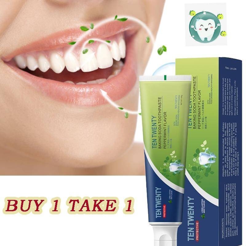 TEN TWENTY Baking Soda And Mint Toothpaste 180g removes tooth stains ...