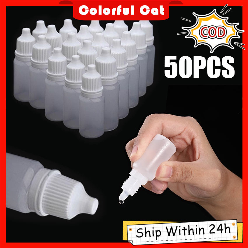 50Pcs 10ml Squeezable Dropper Bottle Liquid Dropper Refillable Bottle ...