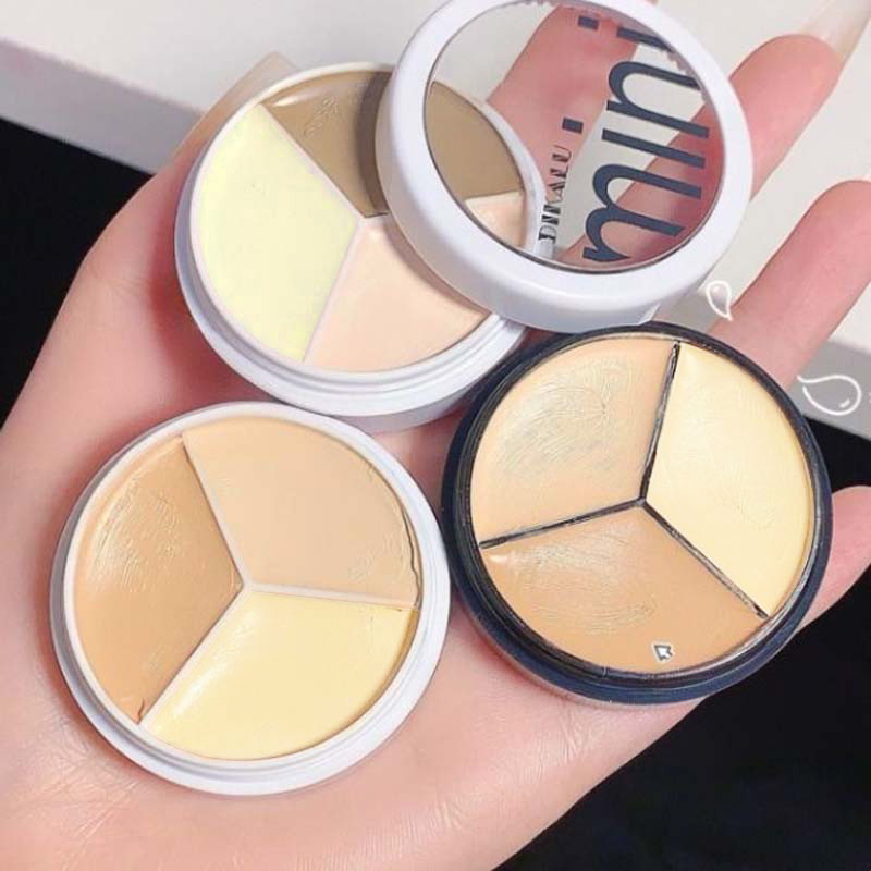 Three-color Concealer Cover Spots Acne Marks Dark Circles Tear Ditch Moisturizing Repair Powder ...