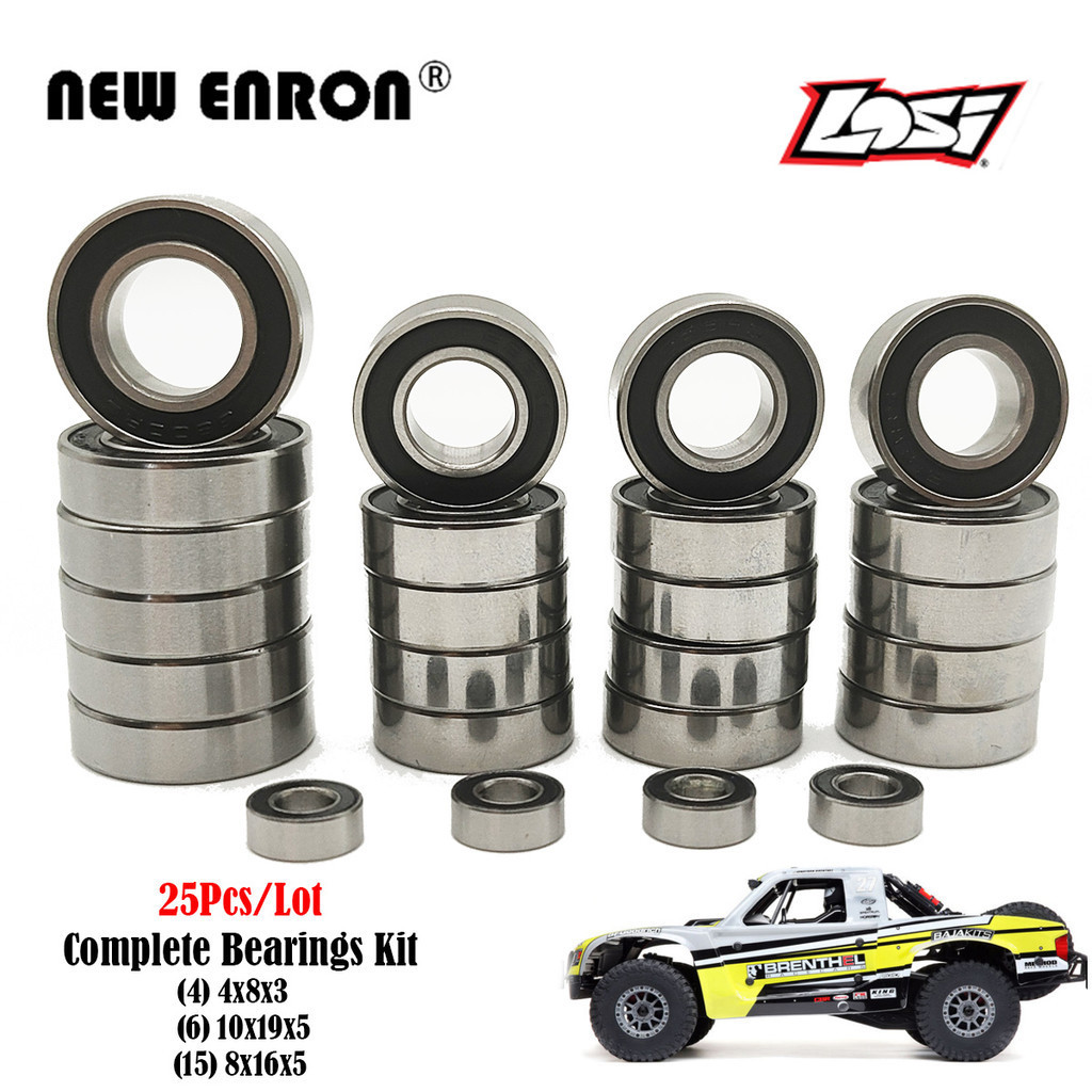 25Pcs Complete Ball Bearings Kit Deep Groove Chrome Steel Black Rubber ...