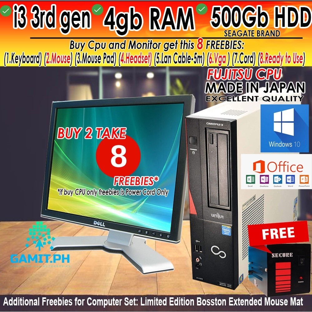 Desktop Computer Set 19inches Monitor Gaming Pc Full Set All on one PC ...