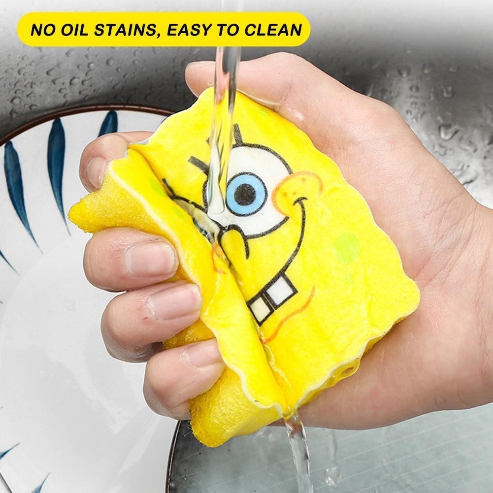 Spongebob Squarepants Kitchen Cleaning Set Cute Rag Cartoon Dish Brush ...