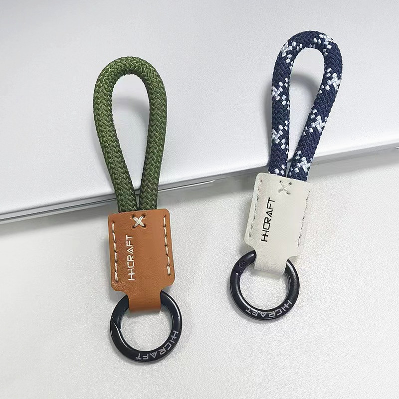 Leather Car Keychain Ring Key Holder Motor Horseshoe Shape D-ring Key ...