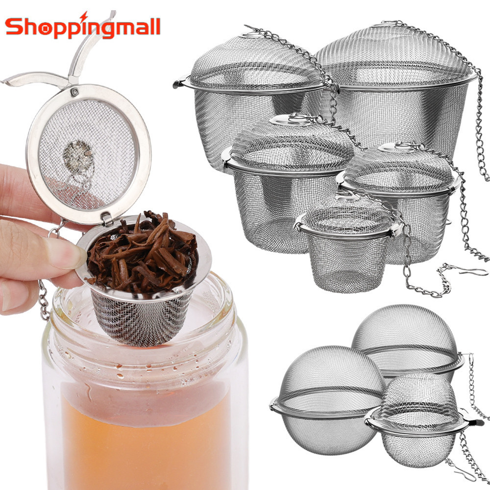 Stainless Steel Tea Strainers Herbal Flower Ball Filter Mesh Coffee ...