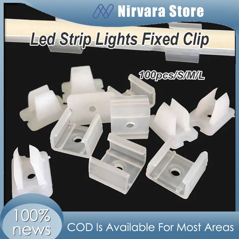 100pcs Flexible Led Strip Lights Fixed Clip LED Strip Clips Connector ...