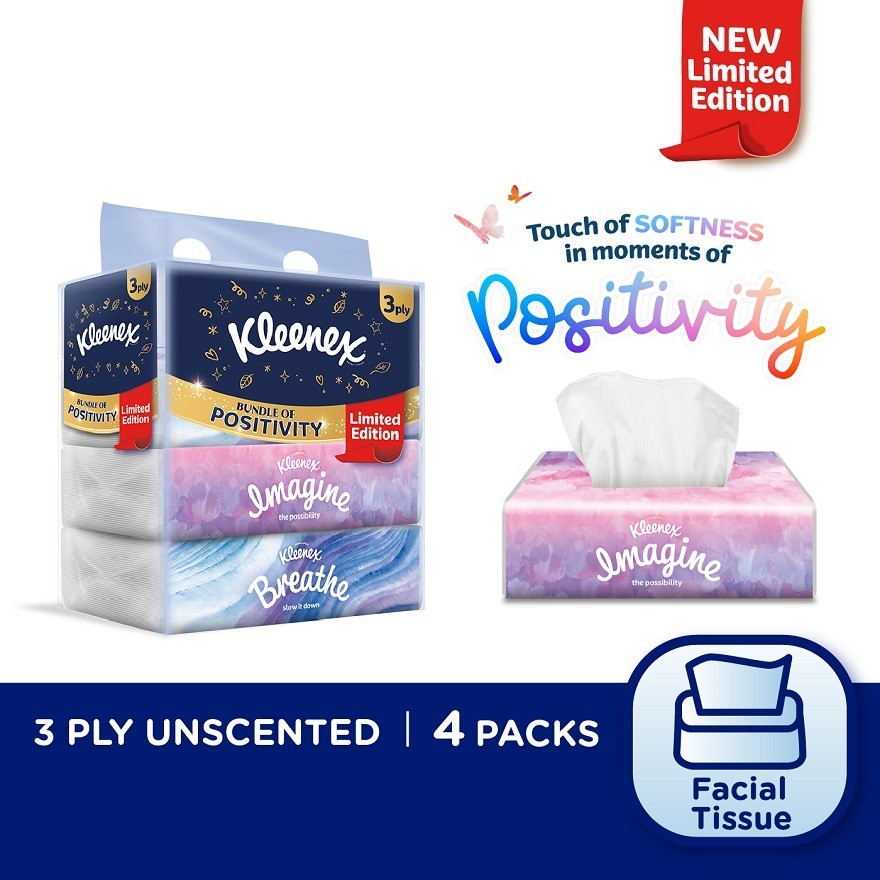 KLEENEX Facial Tissue Soft Box Limited Edition 3PLY (100s x 4) | Shopee Philippines