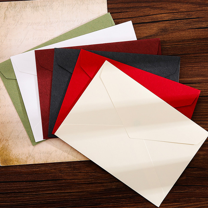 10 Pcs Retro Envelopes Romantic Pure Color Envelopes - Vintage Kraft ...
