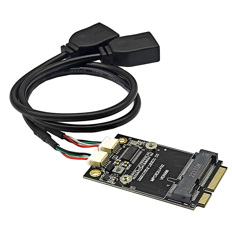 Mini PCI Express to Dual USB Adapter mPCIe to 5 Pin 2 Port USB2.0 ...
