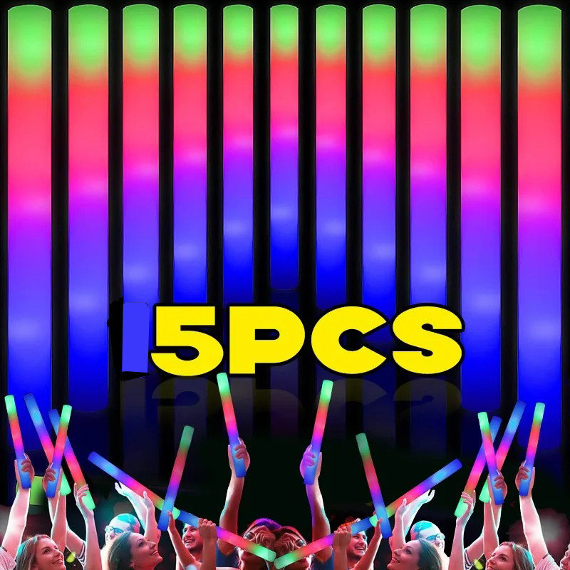 LED Foam Glow Sticks - Fluorescent Foam Lighting Cheer Tube - Party ...