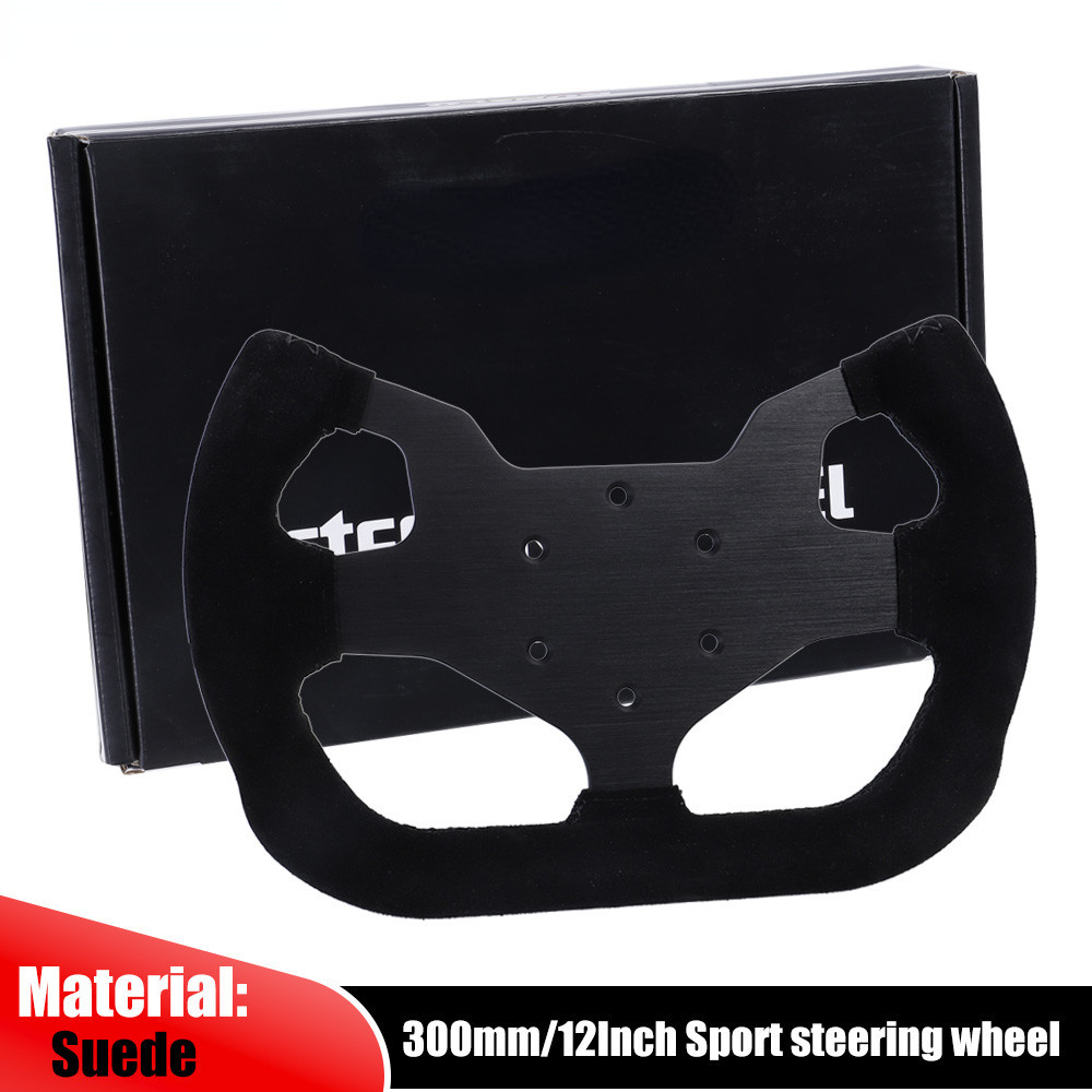 Racing 300mm GT Steering Wheel Flat Suede Car Drift Sim Game Steering ...