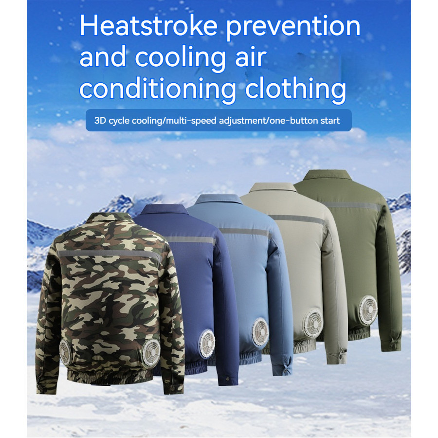 Summer 2 Fan Air Conditioning Clothing Outdoor Clothes with Fan ...
