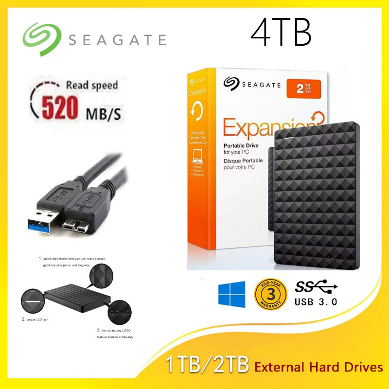 Seagate External Hard Drive 1TB/2TB/4TB USB 3.0 Expansion Portable ...