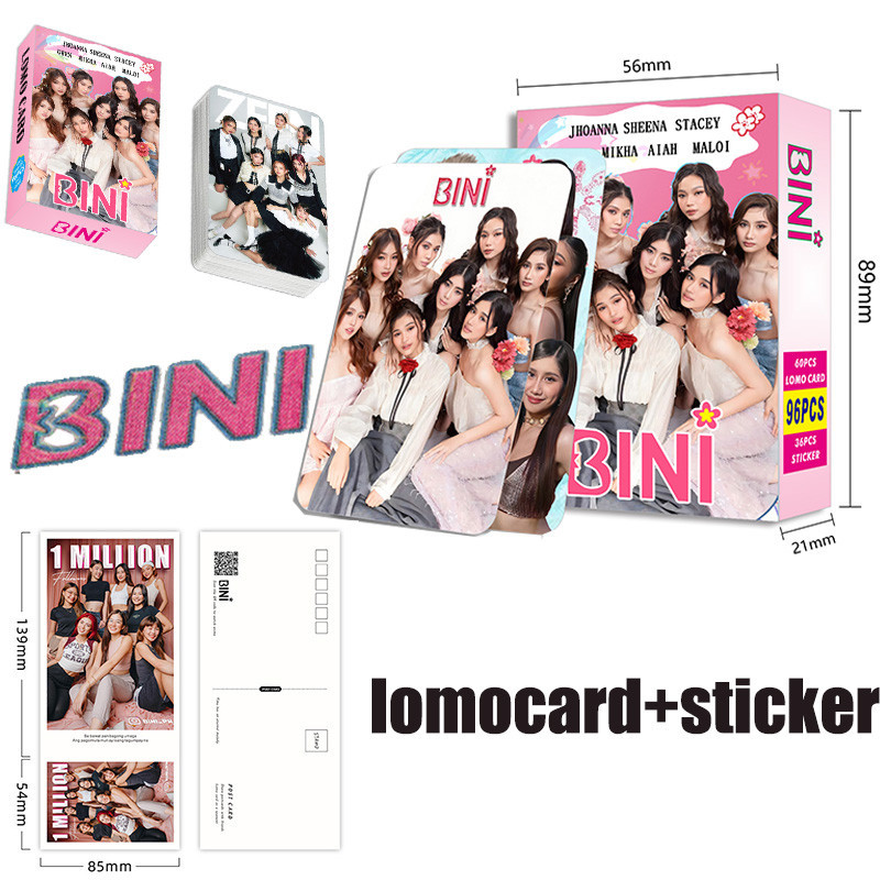 Double-sided Card BINI Lomo Card Photo Card Bini Sticker Photocards ...