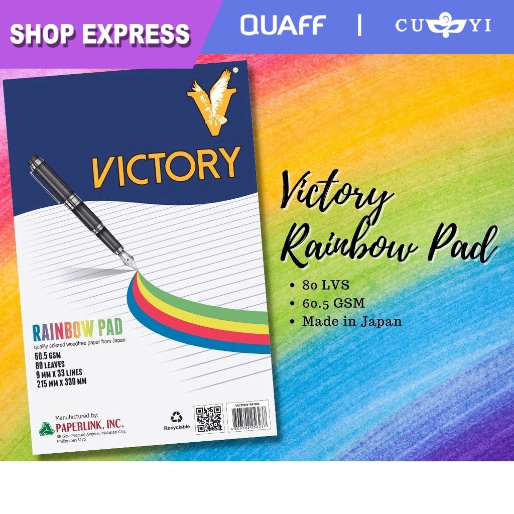 VICTORY Colored Pad Rainbow 215mmx330mm | SPX | Shopee Philippines