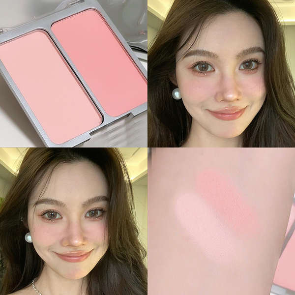 blush on with brush blush on Double Blush Palette High Gloss Contouring ...