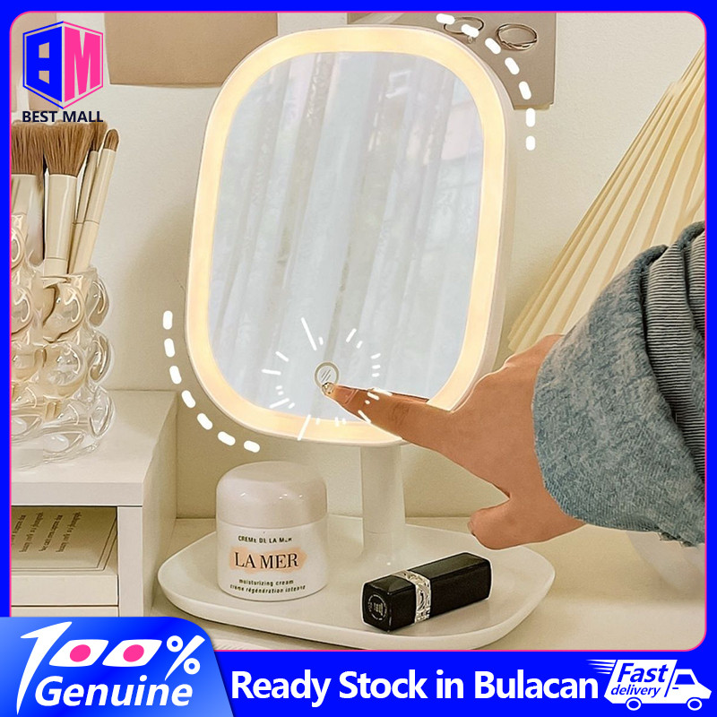 LED Mirror Makeup With 3 Light Touch Switch Control Big Size Portable ...