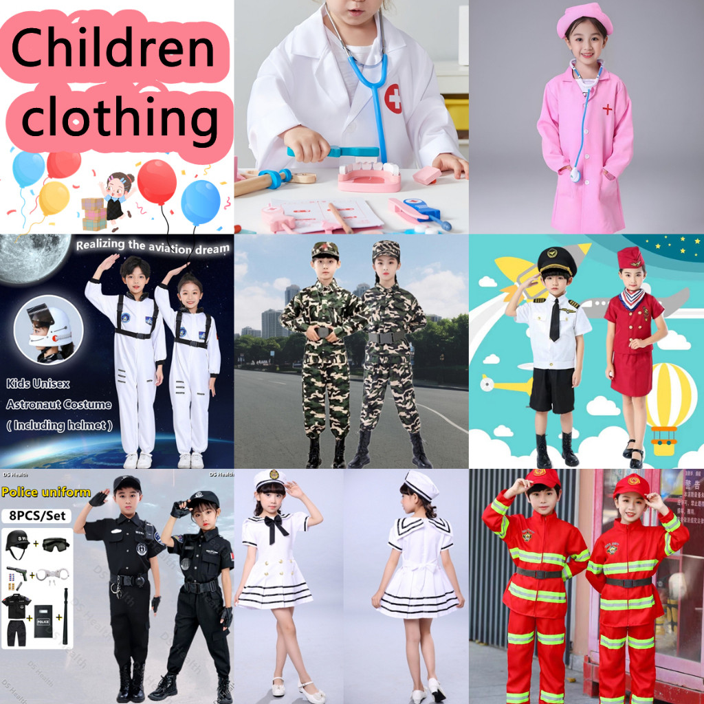 Career Costume For Kids Doctor Nurse Flight Attendant Pilot Fireman ...