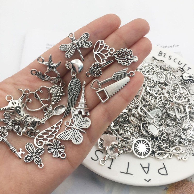20pcs Assorted Metal Alloy Charm Beads for DIY Jewelry - Bracelets ...