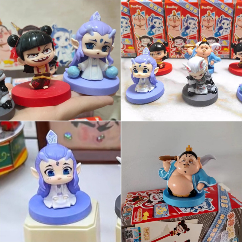 Nezha Aobing Figures Cartoon Funny Nezha Standing Ornaments Creative ...