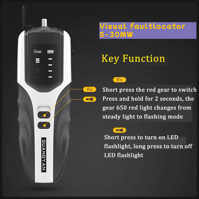 Fiber Optic Tester Pen VFL Type Red Laser optical Adjustable fiber ...