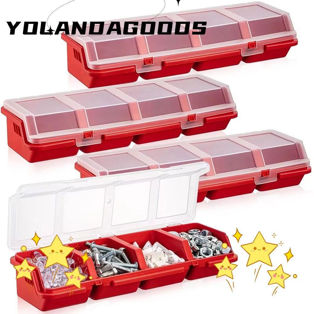 YOLA 1Pcs Screw Organizer Box, Display Blue Red Parts Storage Box, with ...