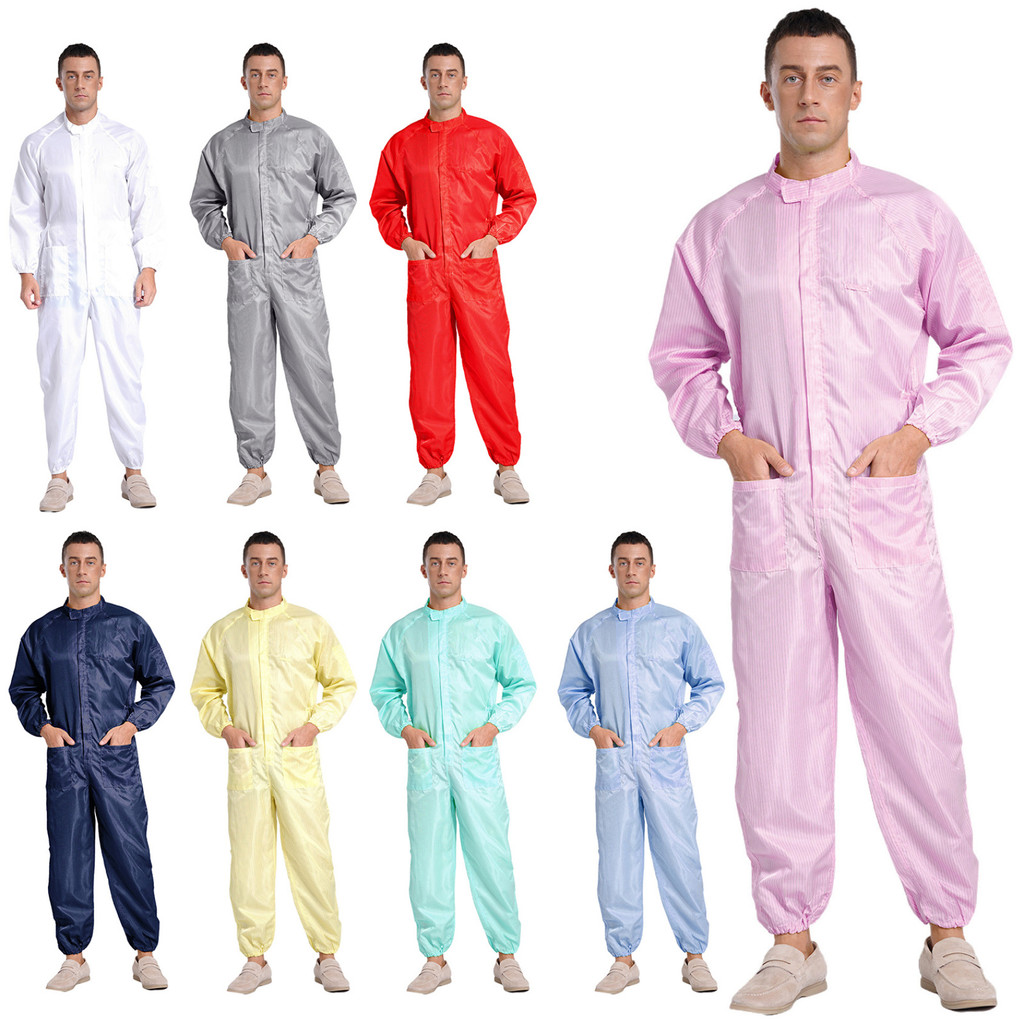 Yartina Mens Adults Anti-static Dustproof Jumpsuit Coveralls Stand ...