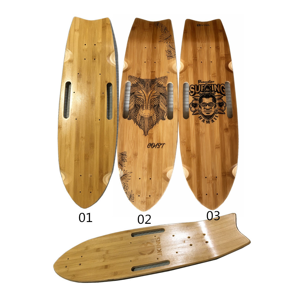 24Skateboard Factory28Inch-32Inch Bamboo Wood Land Surfboard Deck ...