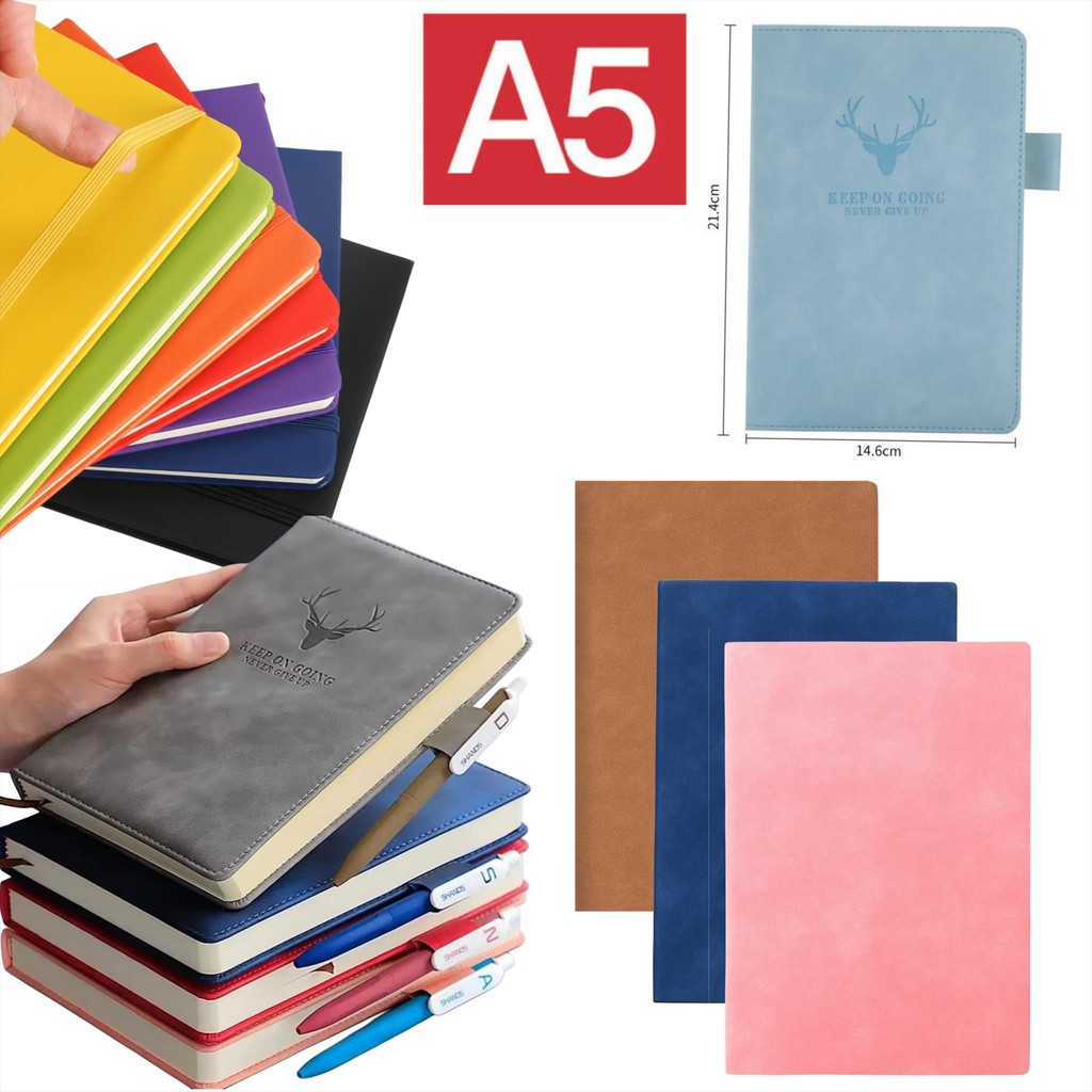 MW072 Leather Notebook A5 Note Book DailyNotes for Learning, College ...