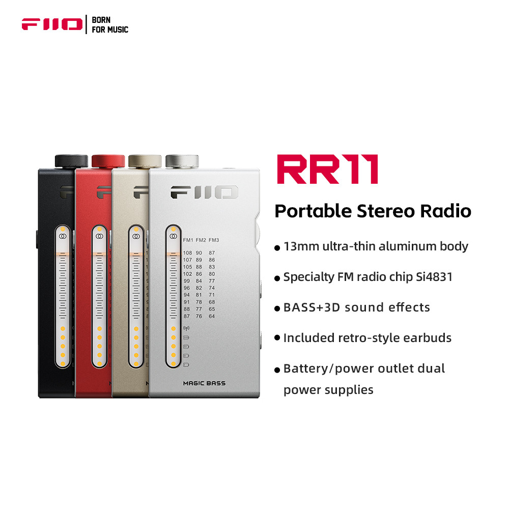 FiiO RR11 Portable HiFi FM Stereo Radio Receiver with Analog PVR Tuning ...