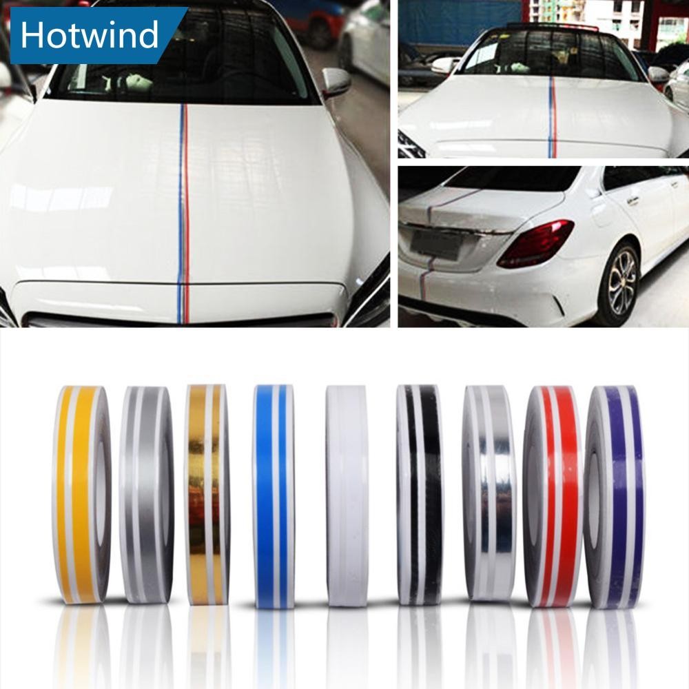 HW 9.8m x 12mm Car Body Decal Striping Pin Stripe Steamline Double Line ...