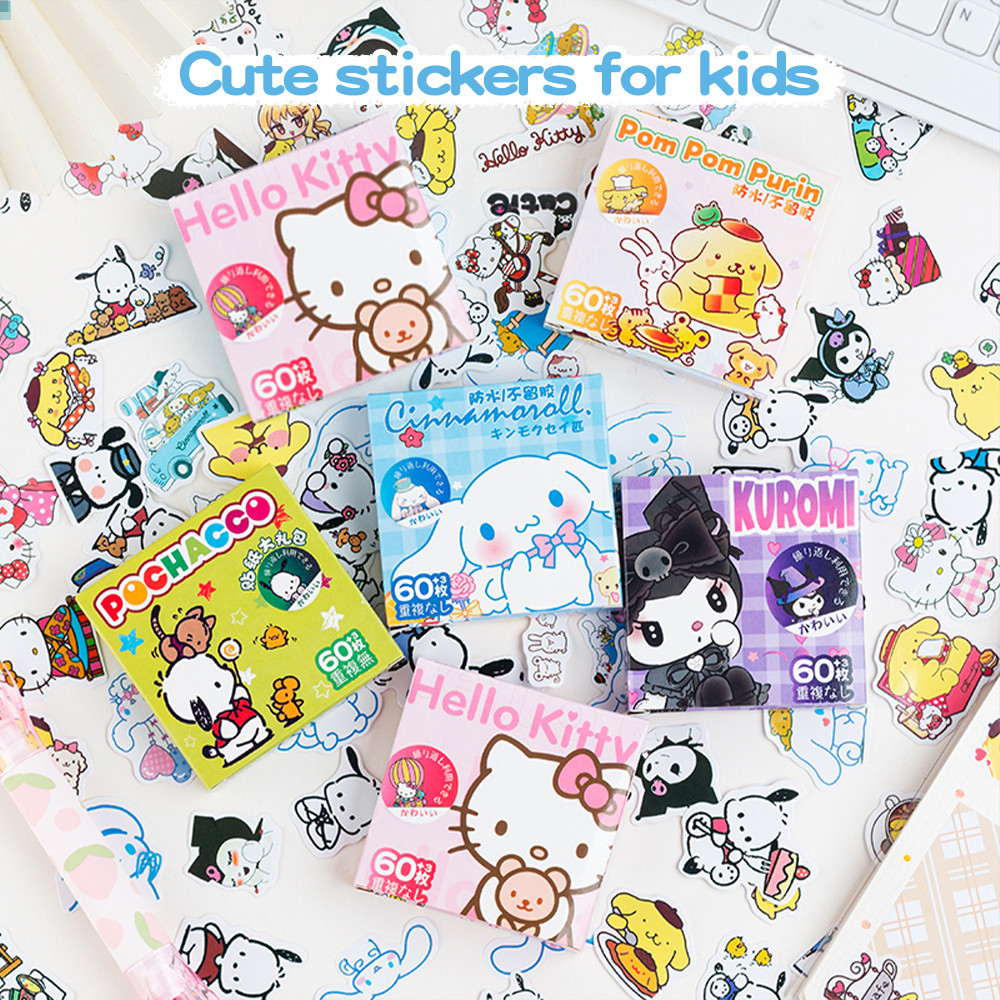 Lakoe 63Pcs Goo Card Cartoon Guka Stickers For Kids Diy Cute Sticker ...