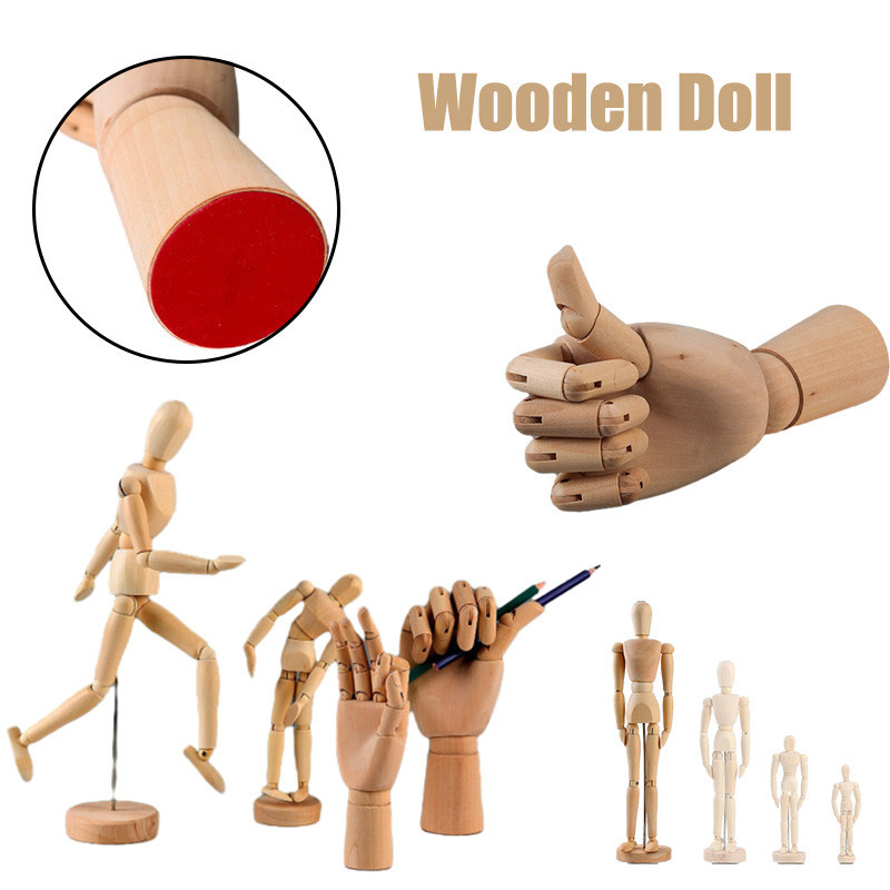 5.5/8/12/16 Inch Wooden People Desktop Decoration Doll Articulado ...